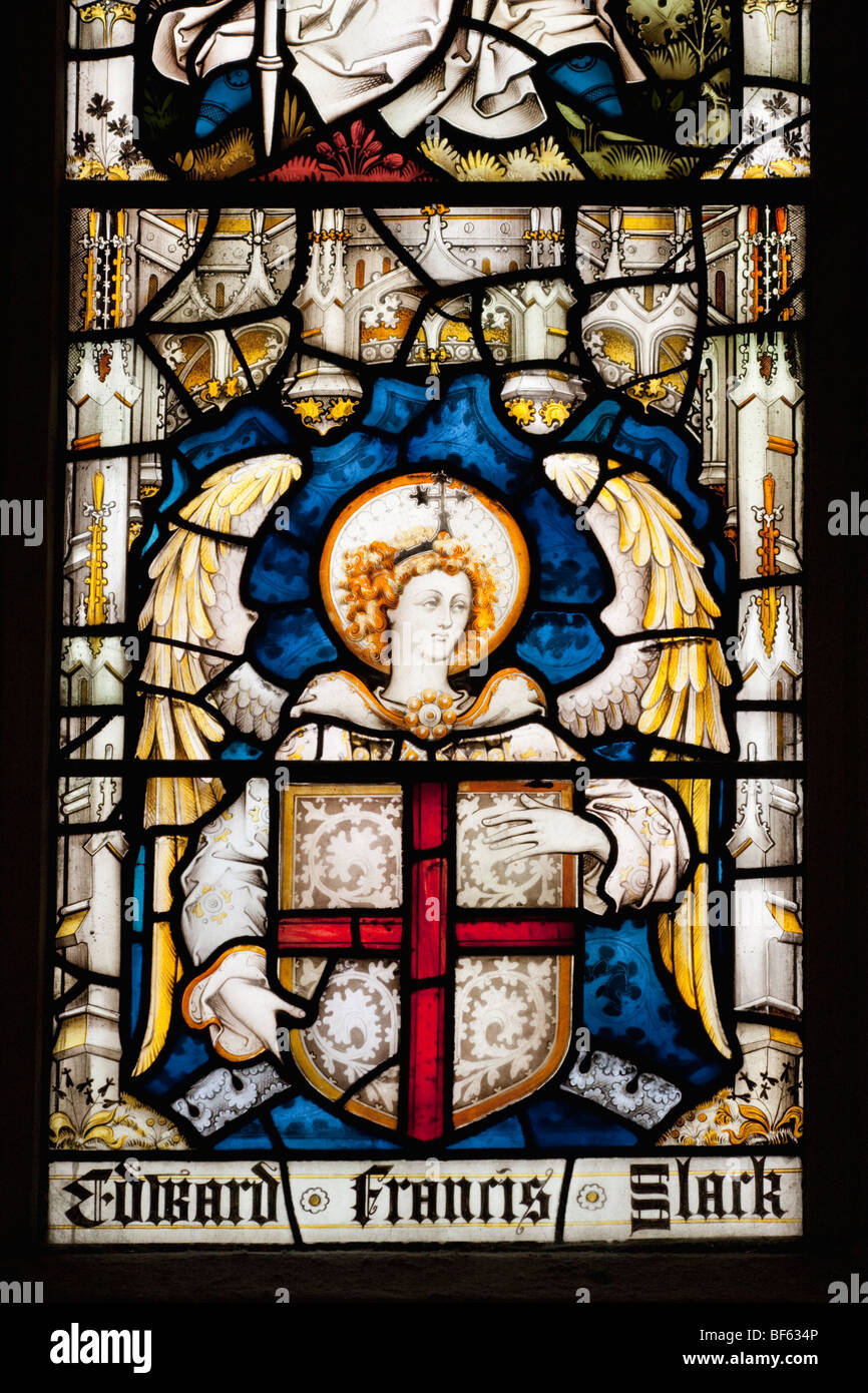 Stained glass window in Bath Abbey, England Stock Photo - Alamy