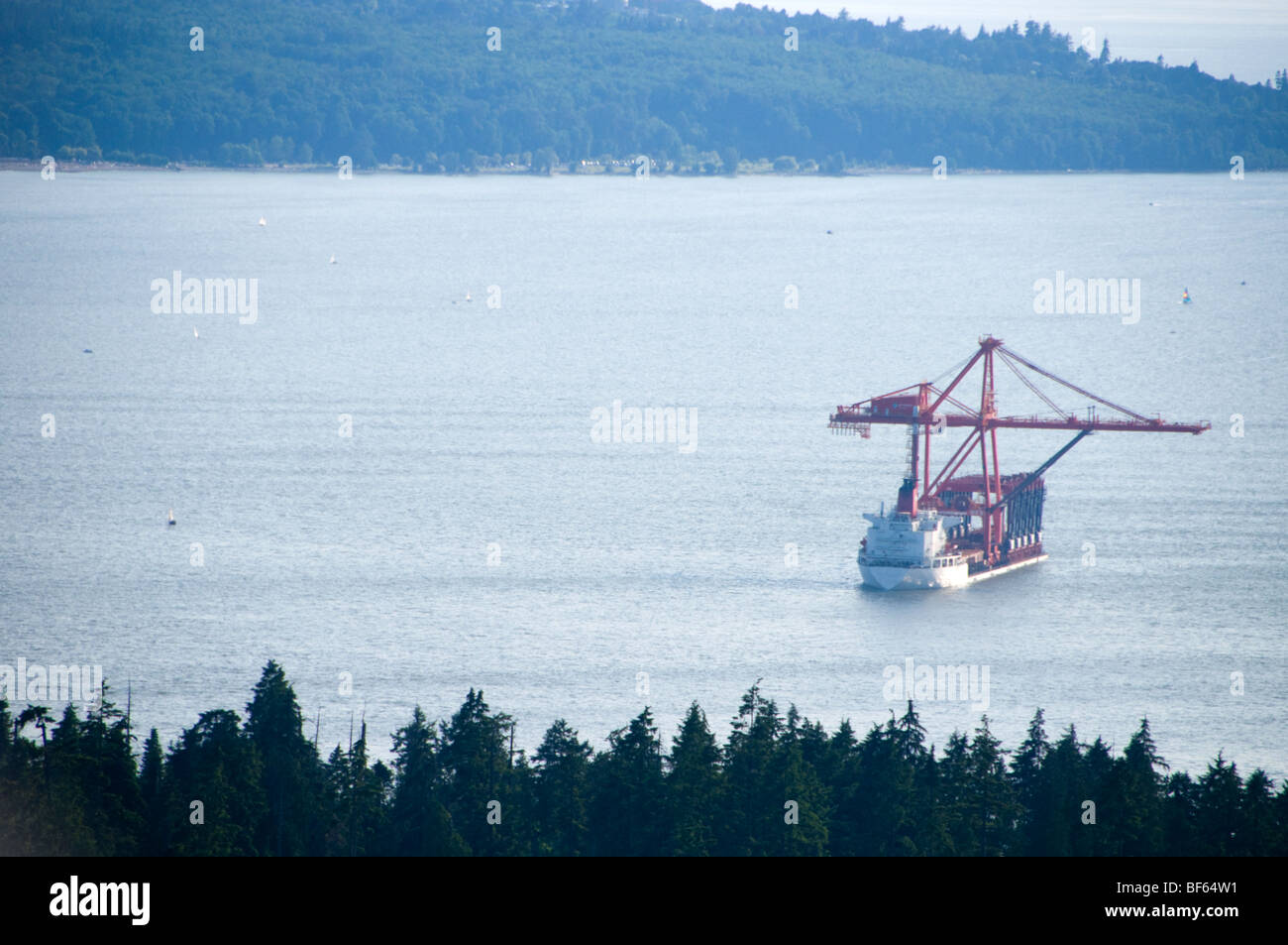 cargo ship moored in english bay in Vancouver bc Stock Photo - Alamy