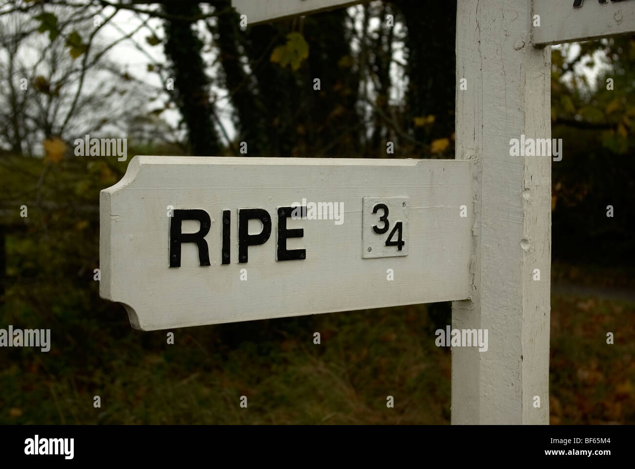 Road Sign for Ripe Village East Sussex England Stock Photo - Alamy
