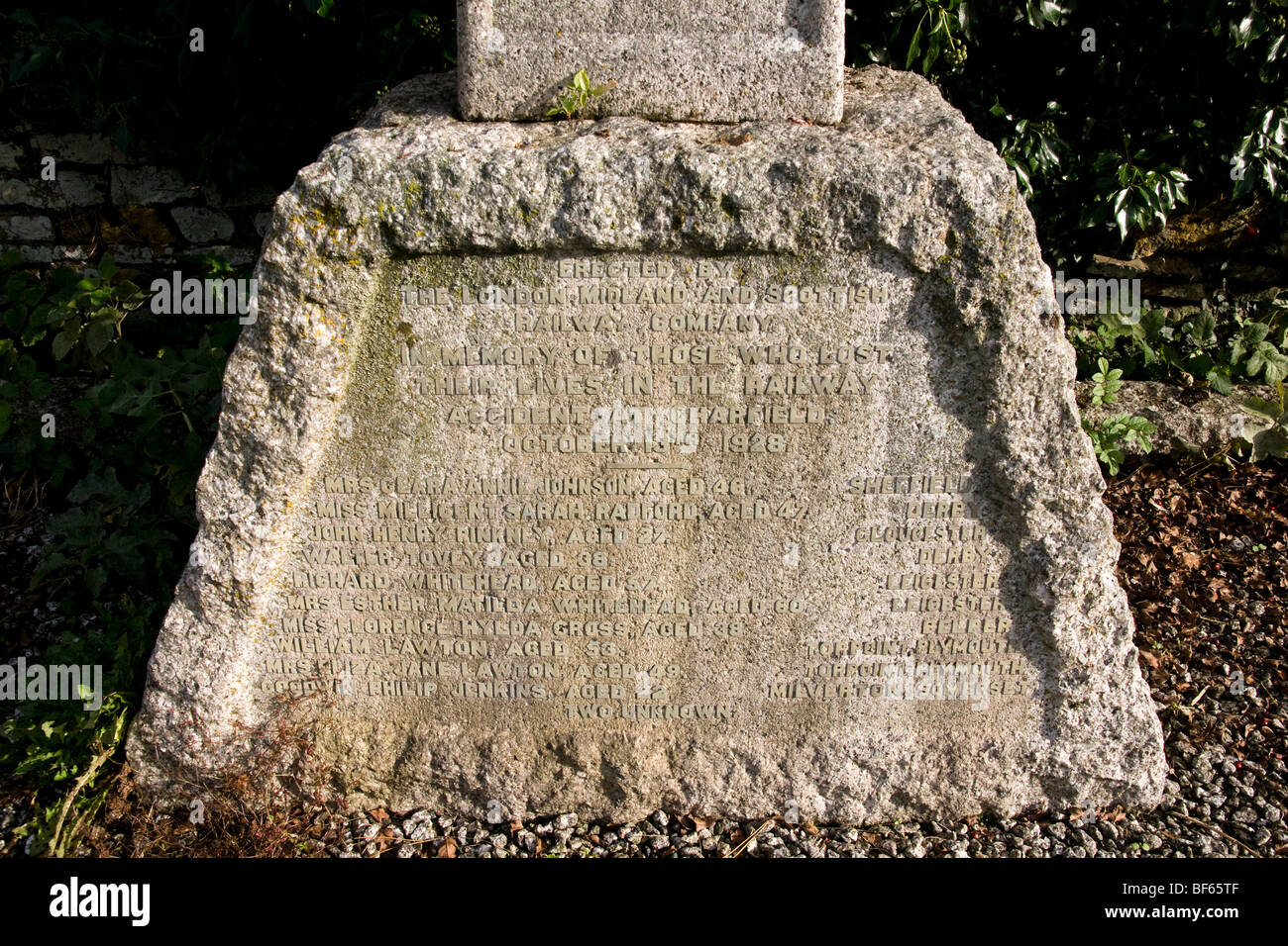 Charfield Railway Disaster Memorial Stock Photo - Alamy