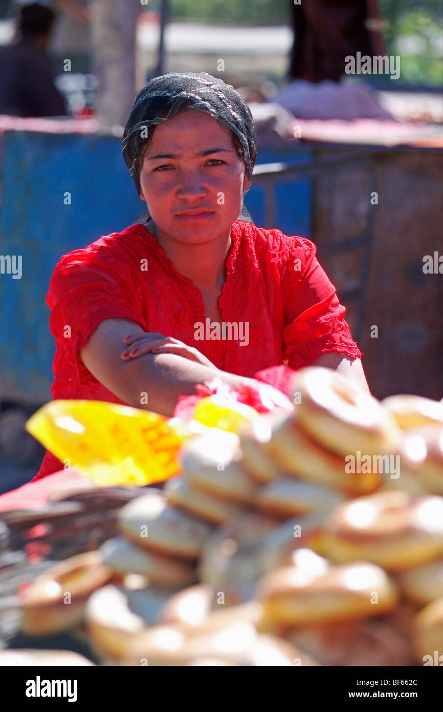 Uigur vendor in Artux, Kizilsu Kirghiz Autonomous Prefecture, Xinjiang ...