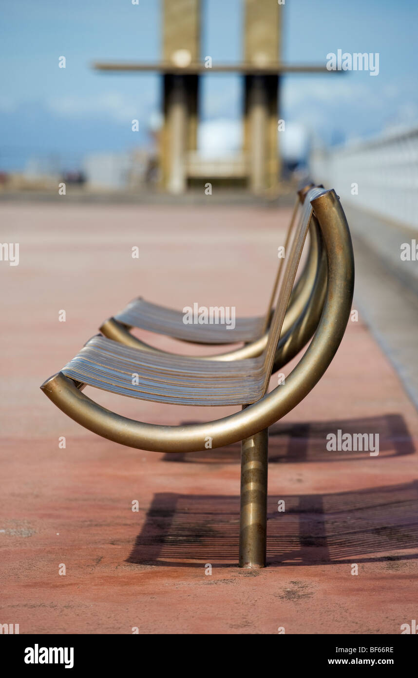 Designer bench on the promenade at Blackpool Stock Photo - Alamy