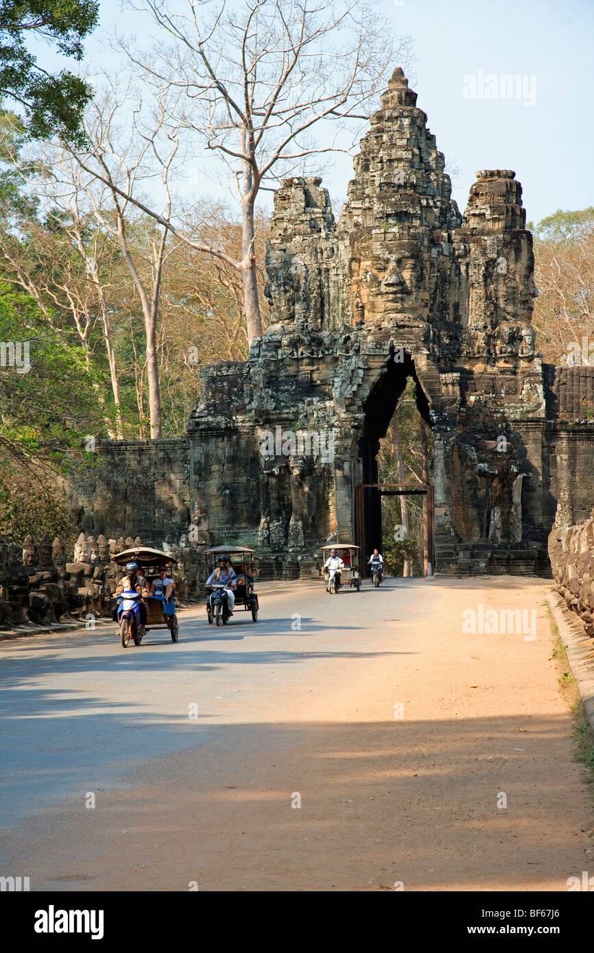 The South Gate of Angkor Thom is one of the five gateways into the ...