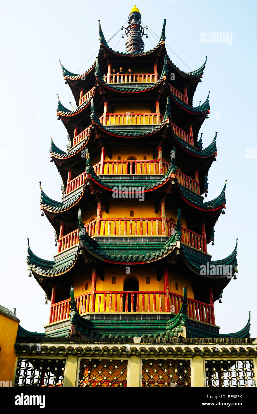 Jinshan Tower, Jinshan Temple, Zhenjiang, Jiangsu Province, China Stock ...