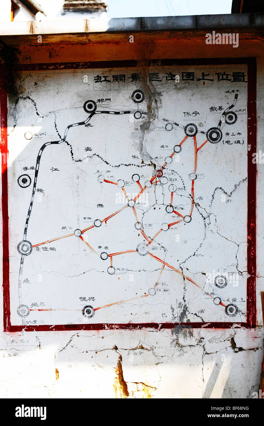 Map of Hongguan Scenic Area, Wuyuan County, Jiangxi Province, China ...