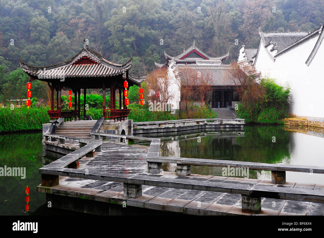 Pavilion in Jiangwan, Wuyuan County, Jiangxi Province, China Stock ...
