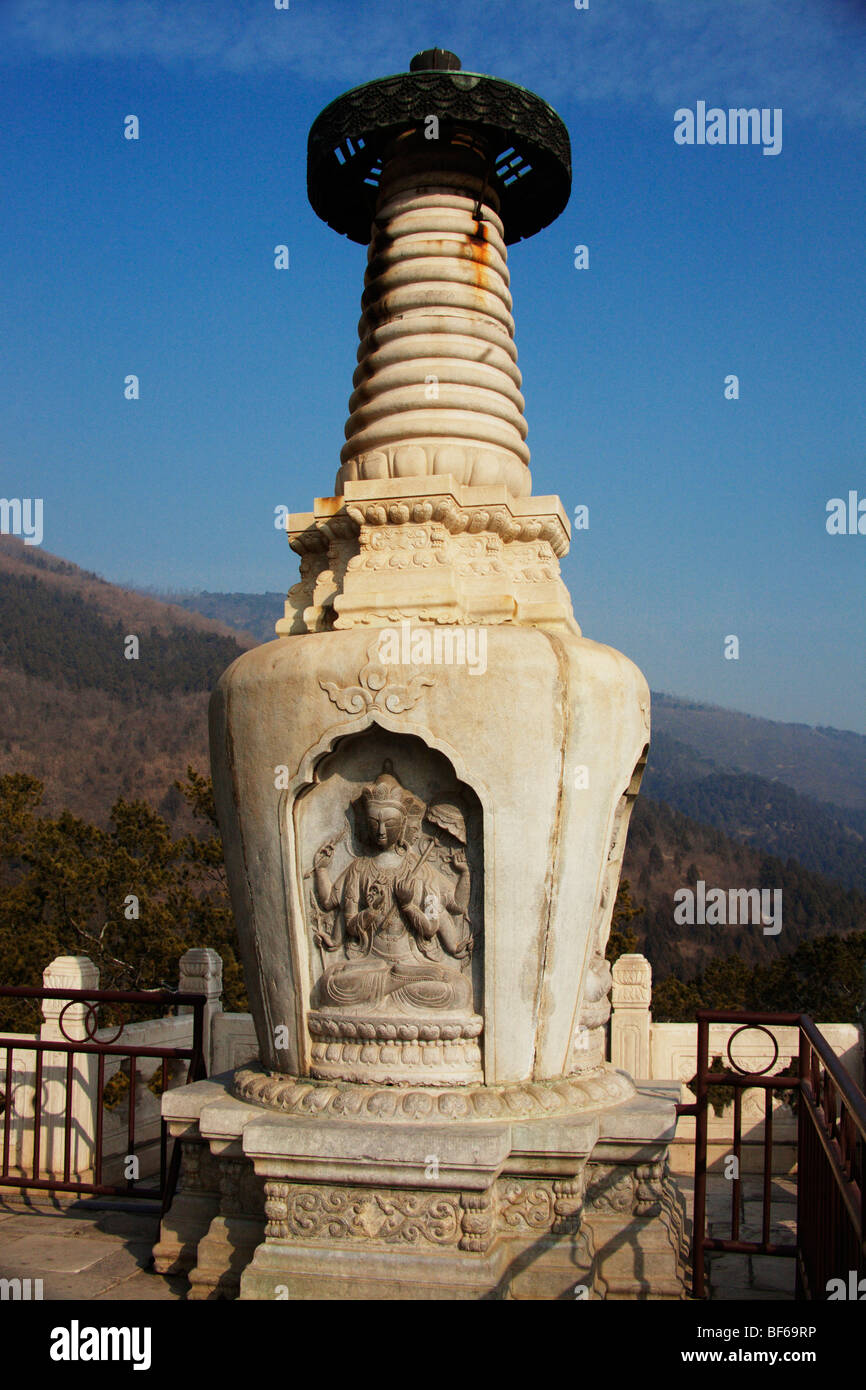 Exquisite marble tower in Vajrasana Pagoda, Biyun Temple, Fragrant ...
