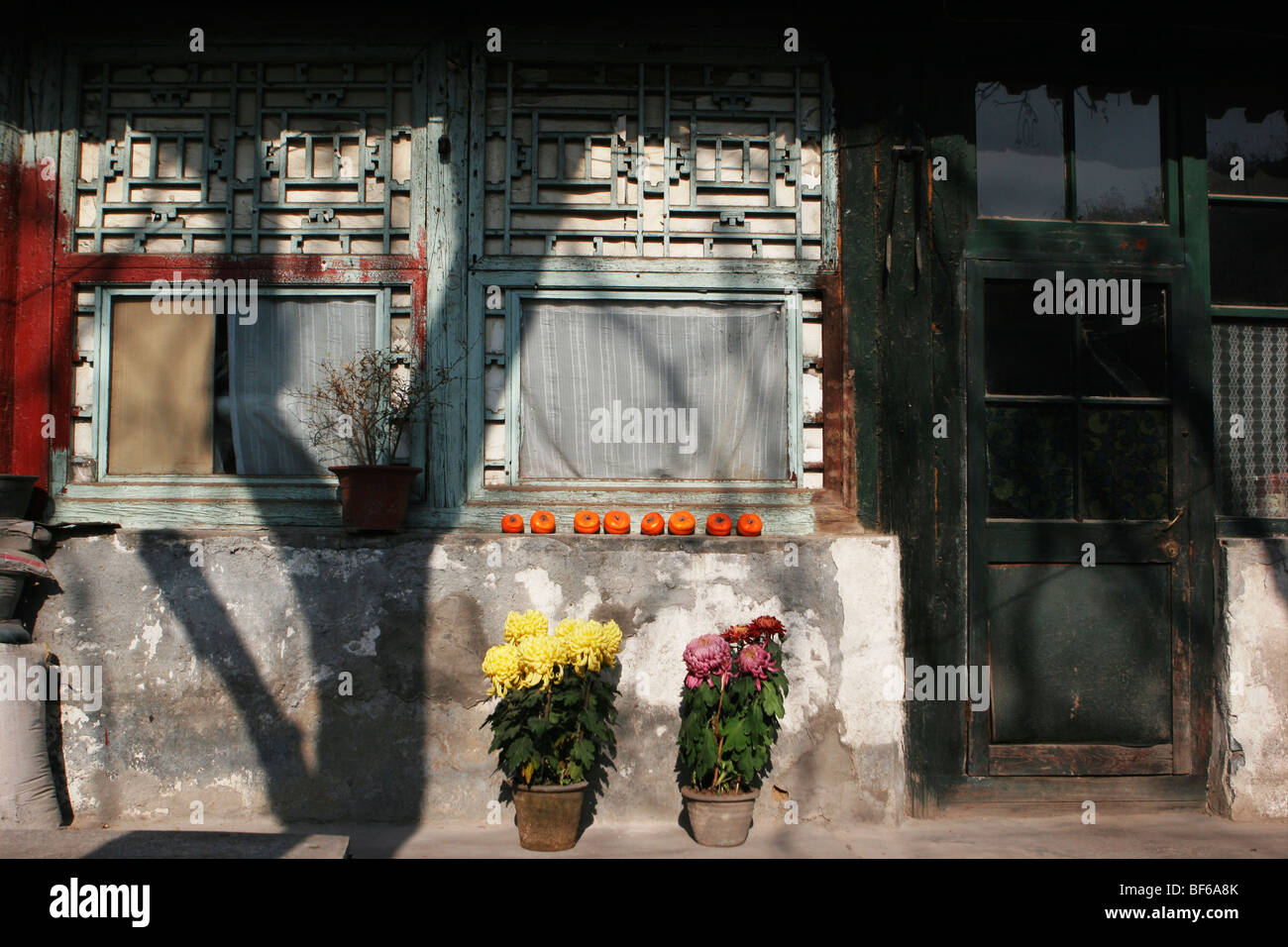 Window and door of a typical courtyard home in Hutong, Beijing, China ...