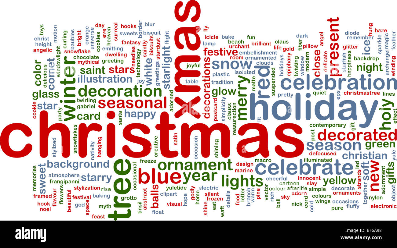 Word cloud concept illustration of christmas xmas Stock Photo - Alamy
