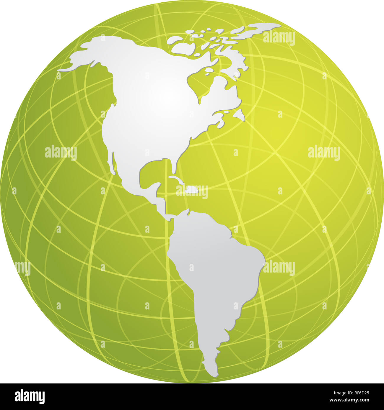Globe map illustration of the Americas continents Stock Photo - Alamy
