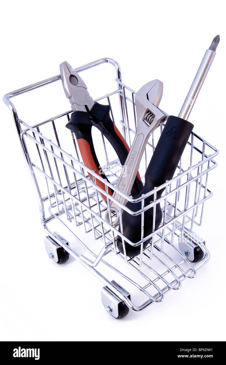 Tool in shopping cart Stock Photo - Alamy