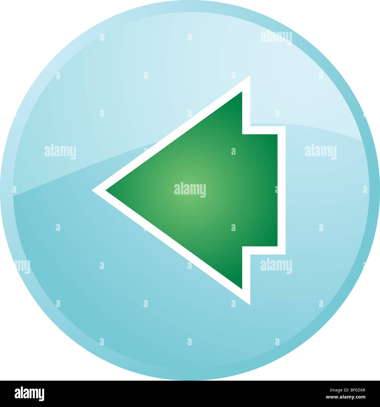 Back navigation icon glossy button, round shape Stock Photo - Alamy