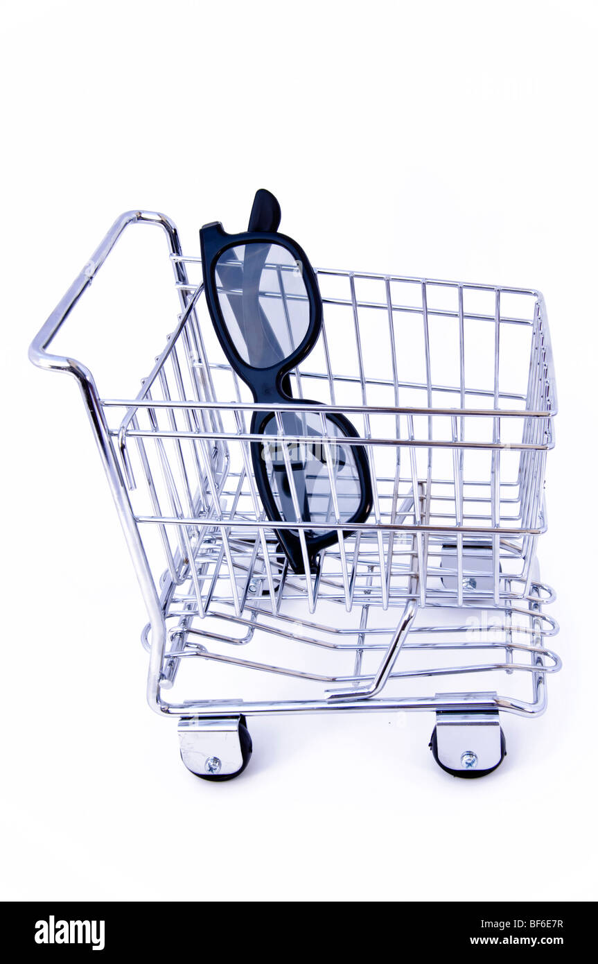 Glasses in shopping cart Stock Photo - Alamy