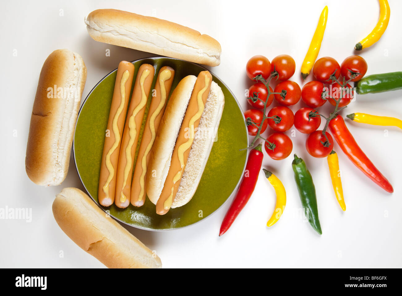 Hot dog on white with soft shadow Stock Photo - Alamy