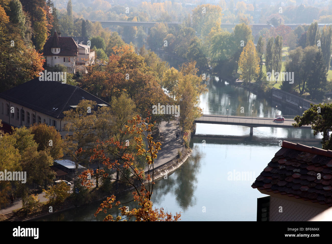 River Aare Bern from Kirchenfeld Bridge, autumn Stock Photo - Alamy