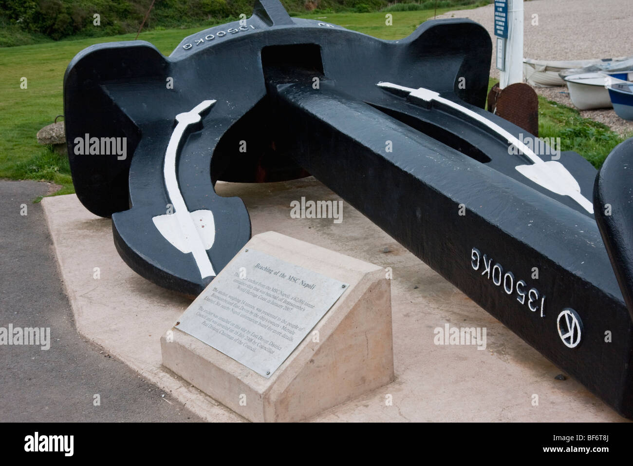 MV Napoli Anchor on Branscombe beach in Devon England Stock Photo - Alamy