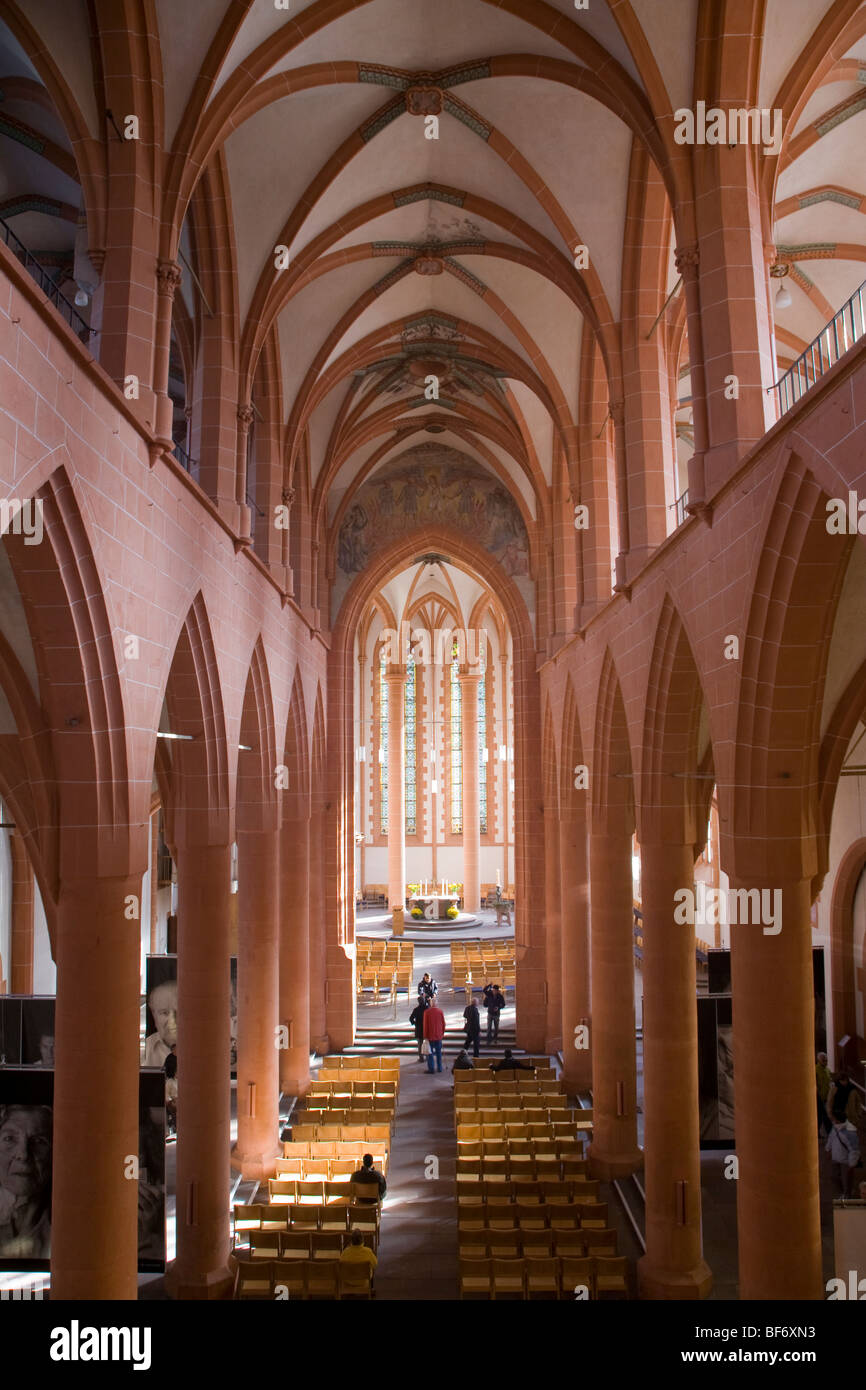 Interior view of Heiliggeistkirche church, Heidelberg, Baden ...