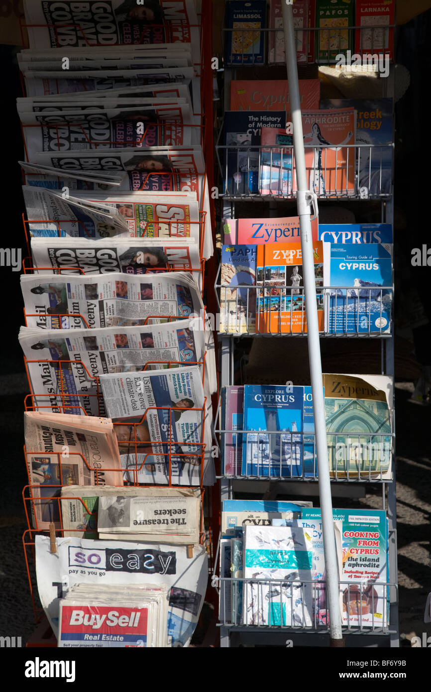 english british newspapers and cyprus guidebooks for sale in a cypriot ...