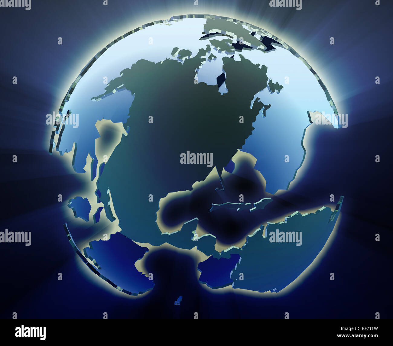 Globe map illustration of the Americas continents Stock Photo - Alamy