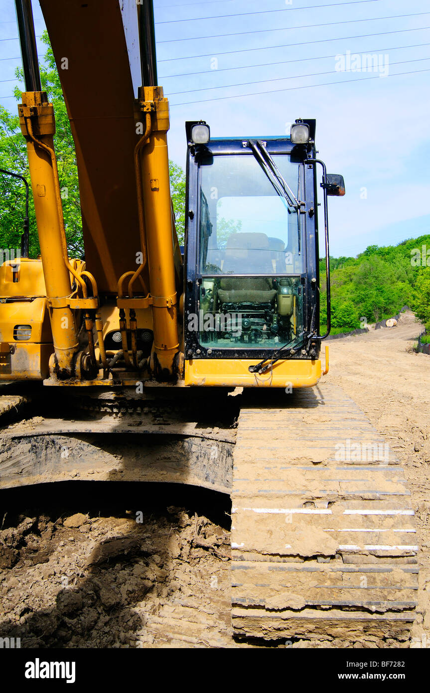 Close-up of Excavator cab front view Stock Photo - Alamy