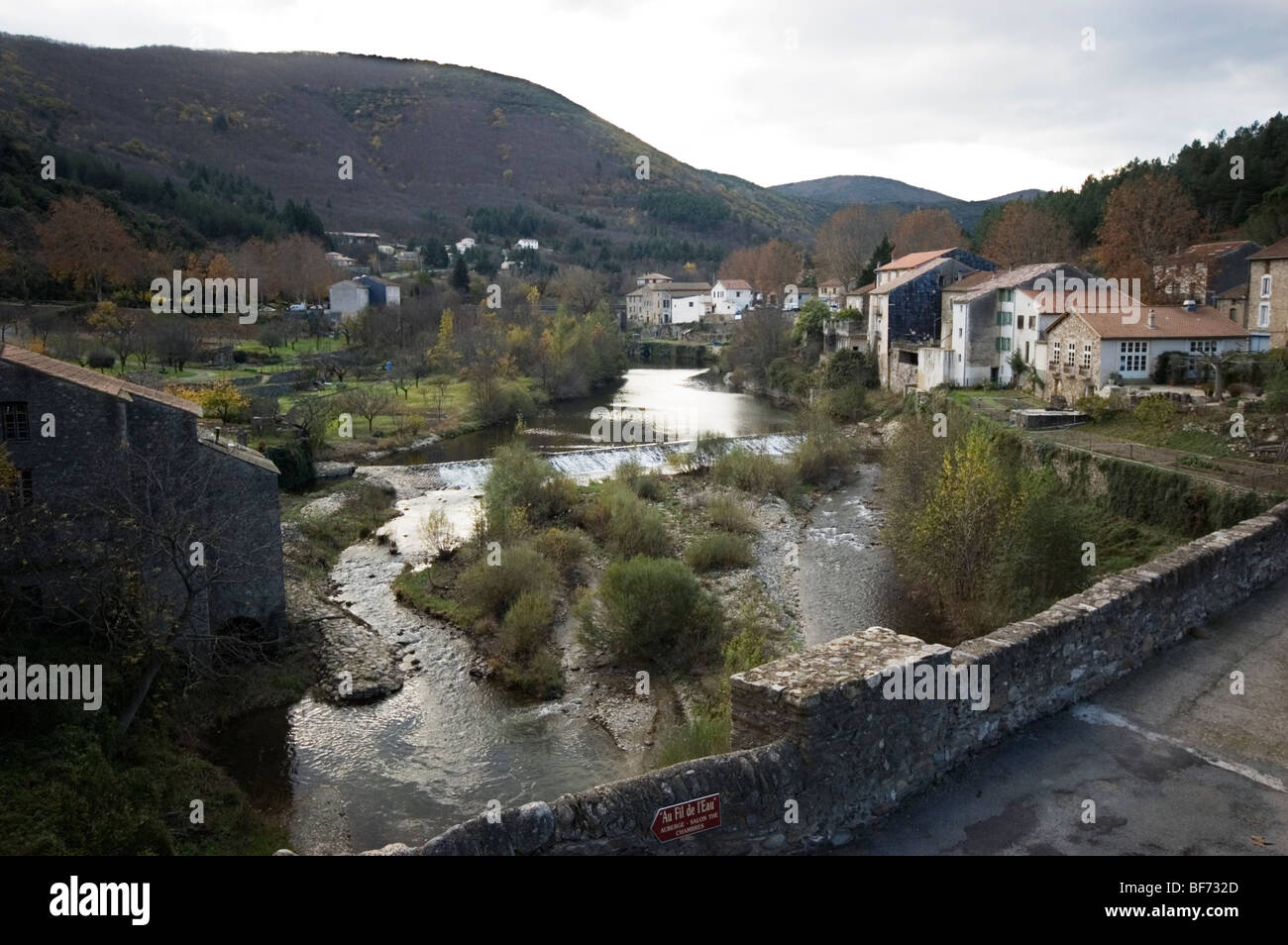The Jaur River at Olargues in Languedoc-Roussillon, France Stock Photo ...