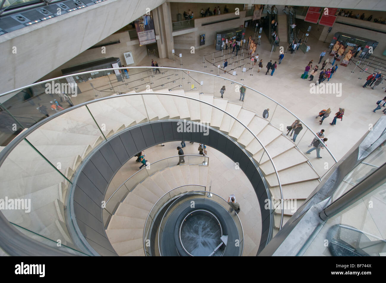 The main underground entrance to the Louvre art gallery in Paris ...