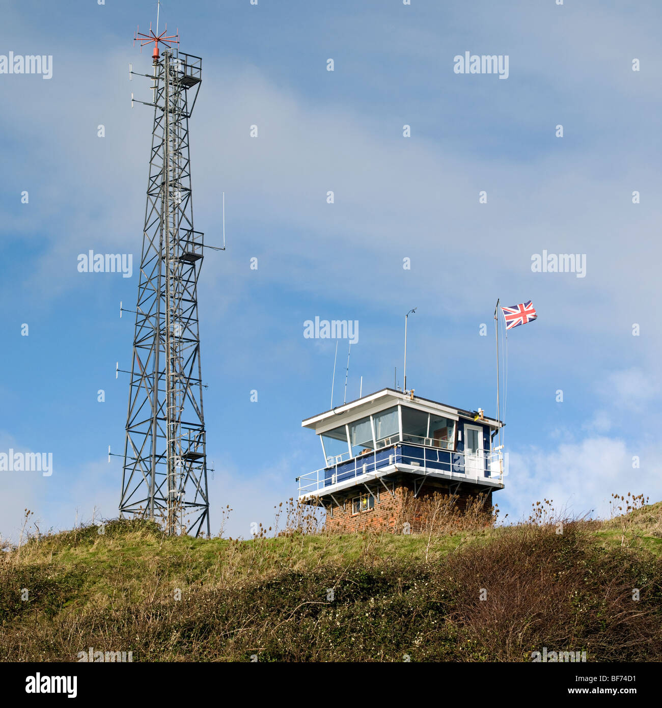 The National Coastwatch Institution lookout tower at Newhaven, Sussex ...