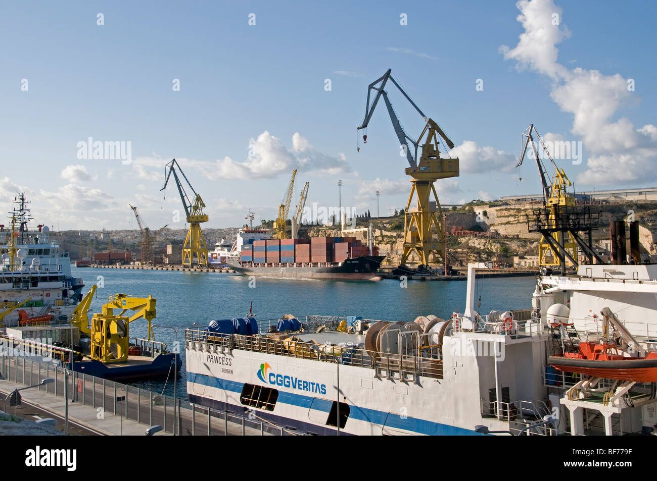 Senglea Malta three cities port harbor Valletta Stock Photo - Alamy