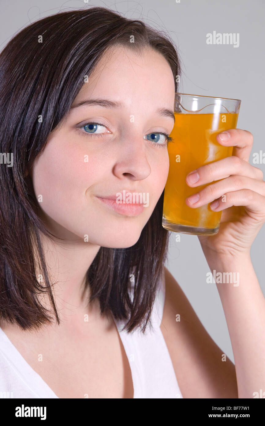 girl with juice Stock Photo - Alamy