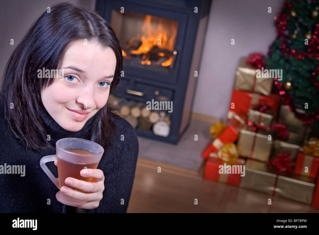 girl with teacup Stock Photo - Alamy