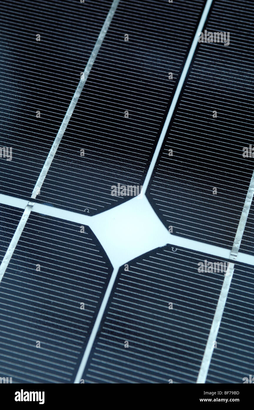 black tinted polycrystalline silicon photovoltaic solar panel detail ...