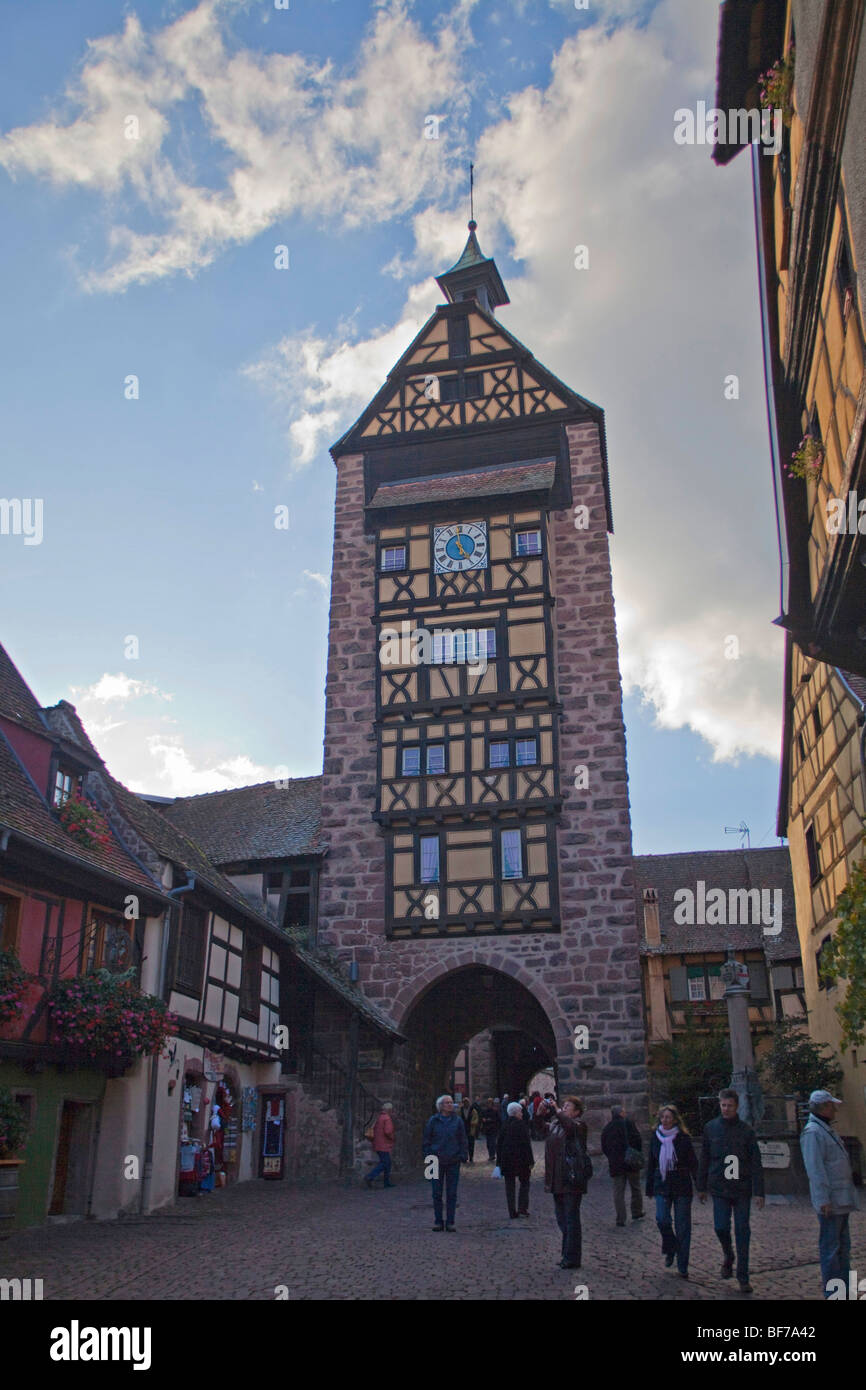 Typical Alsacian House, Dolder Tower in Riquewihr Alsace Haut-Rhin ...