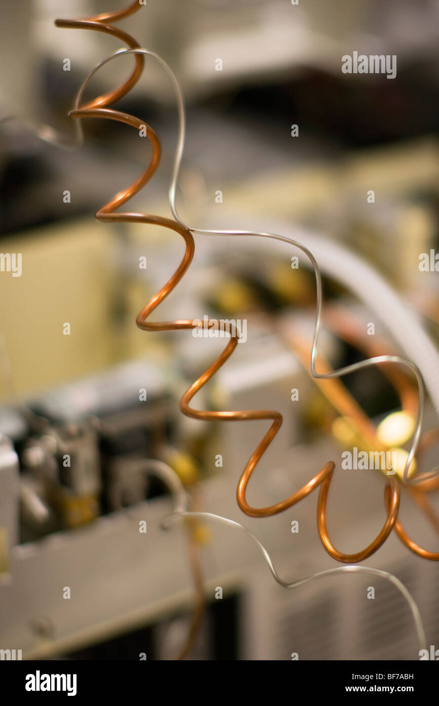 Copper gas line on a gas chromatograph Stock Photo - Alamy