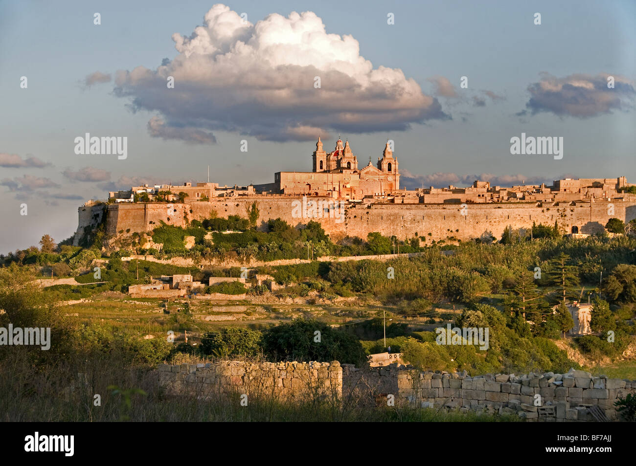 Mdina Rabat Malta fortified city town fort castle Stock Photo - Alamy