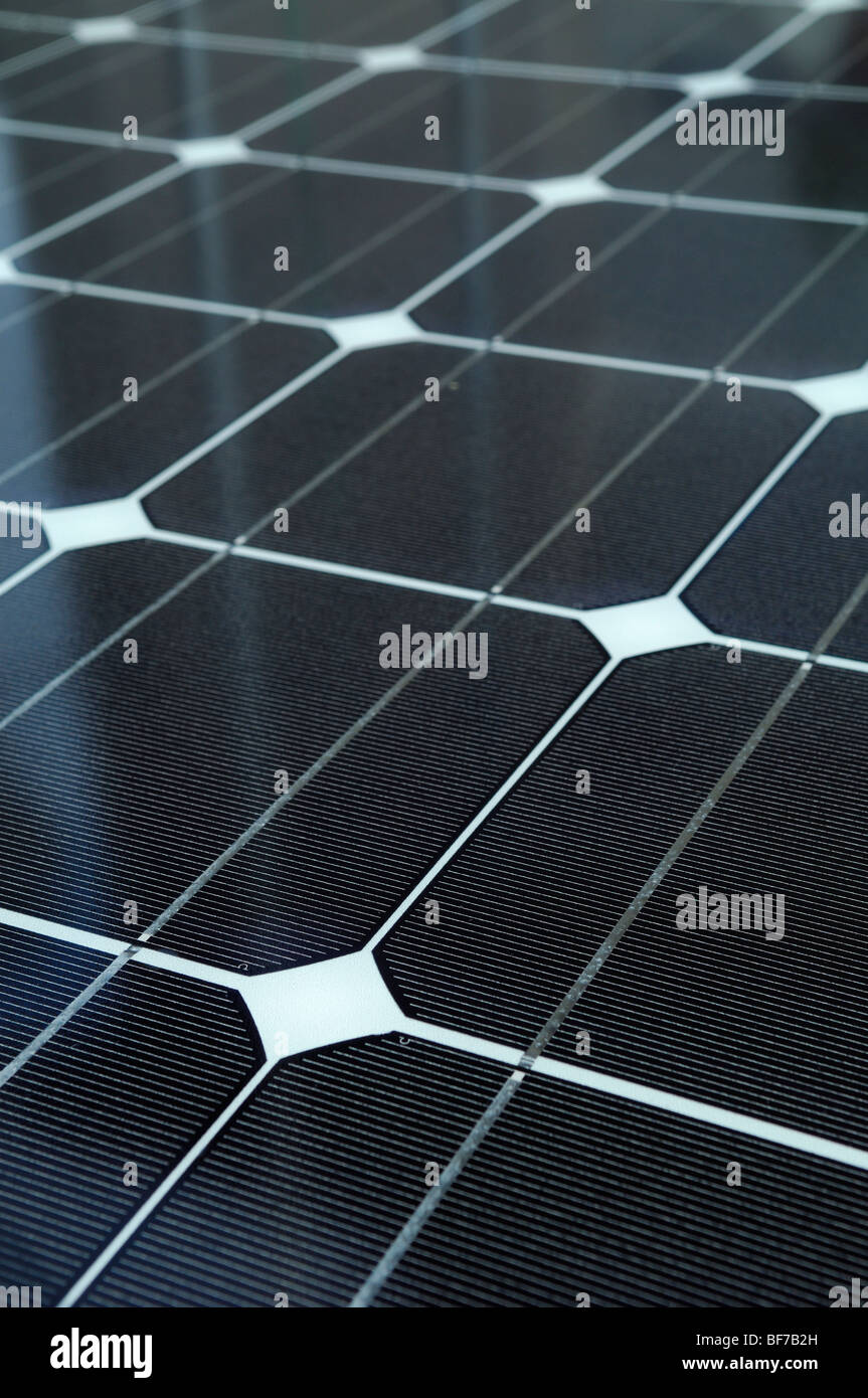 black tinted polycrystalline silicon photovoltaic solar panel detail ...