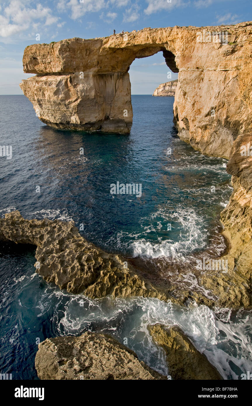Dwerja Point Azure Window Gozo Malta sea arch natural rock Stock Photo ...