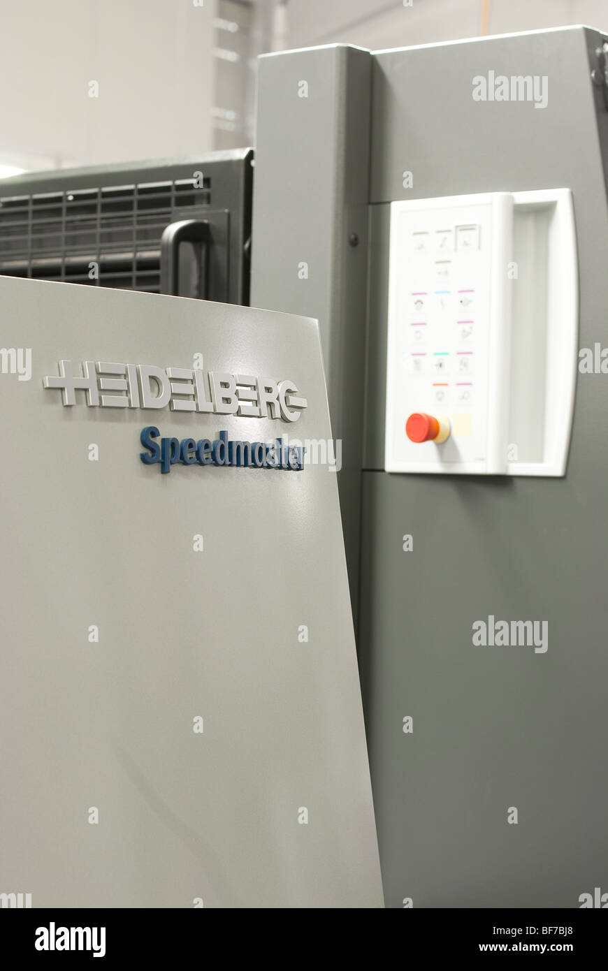 Detail of a Heidelberg Speedmaster sheetfed offset printing machine (XL ...