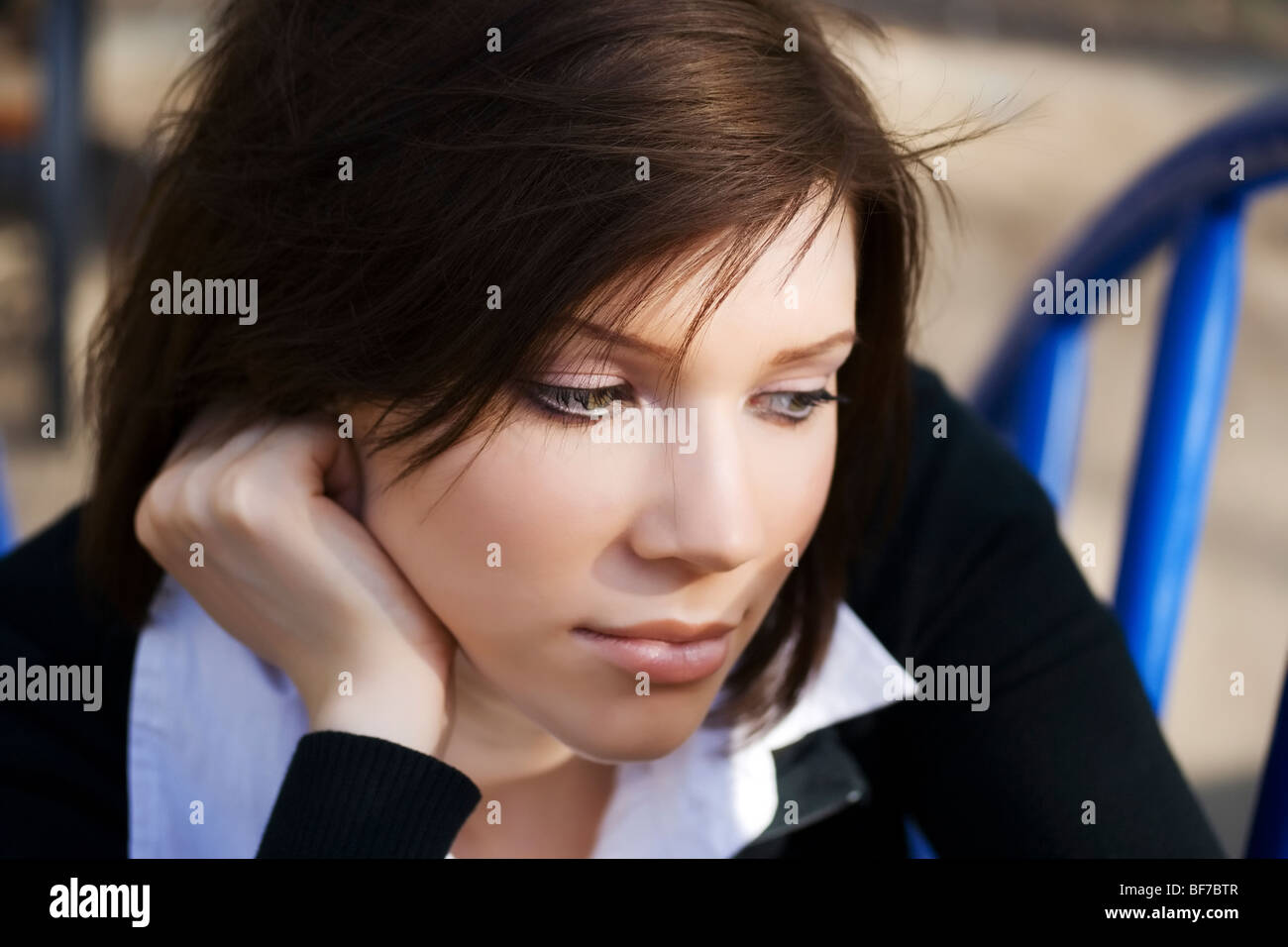 Young woman feel nostalgic Stock Photo - Alamy