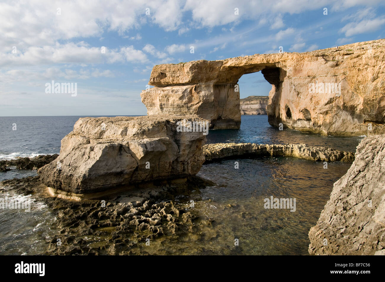 Dwerja Point Azure Window Gozo Malta sea arch natural rock Stock Photo ...