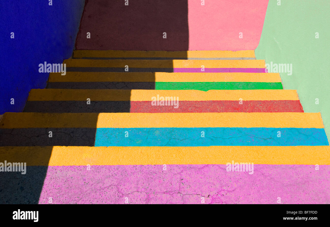 Brightly colored steps invite curiosity to visual artists Stock Photo ...