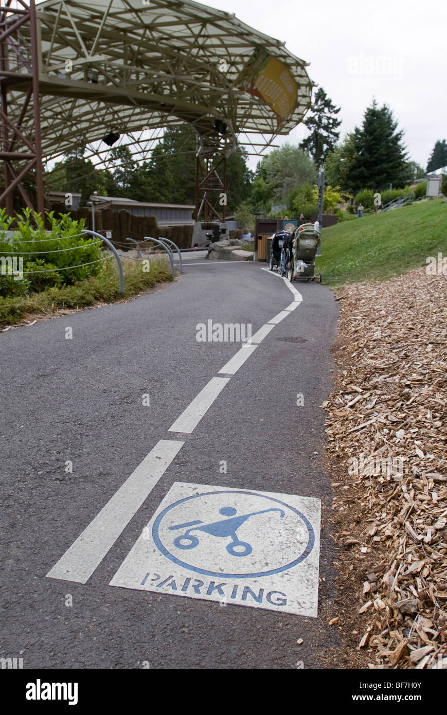 Stroller parking sign Stock Photo - Alamy
