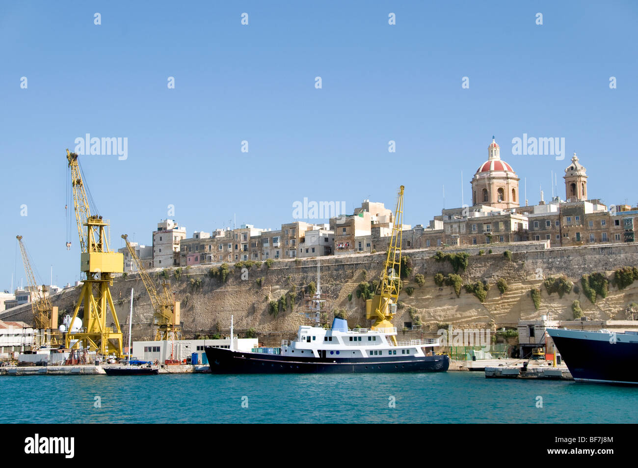 Senglea Malta three cities opposite Fortified City Valletta Stock Photo ...
