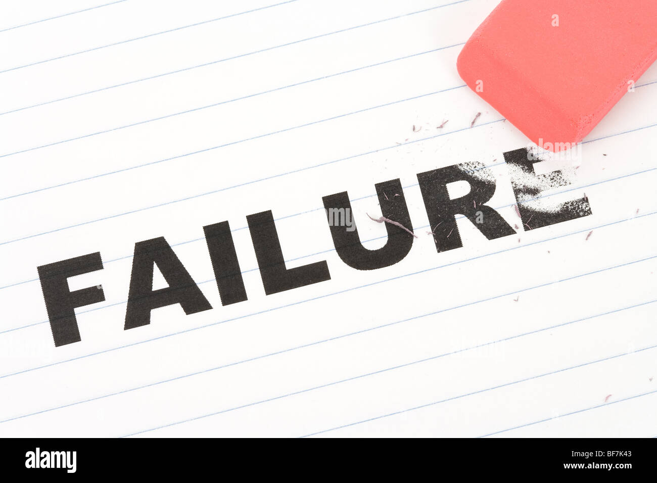 eraser and word failure, concept of Making Changing Stock Photo - Alamy