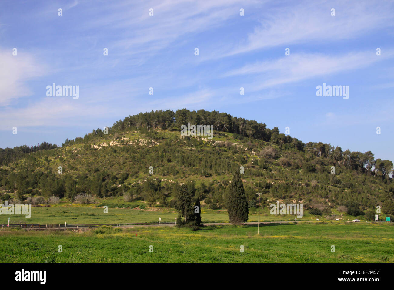 Israel, Shephelah, Tel Azekah overlooks the Valley of Elah Stock Photo ...