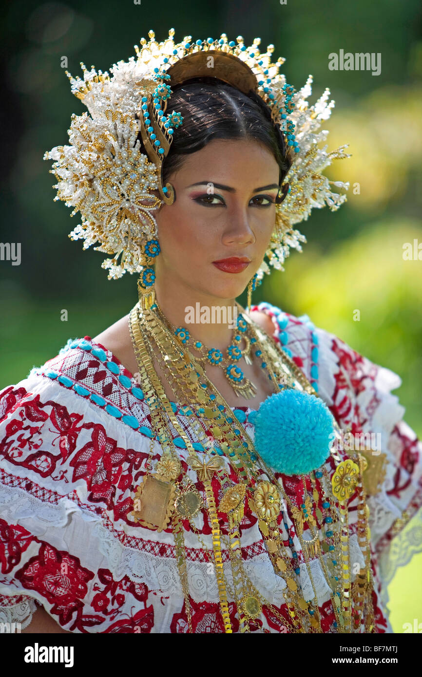 The Pollera, Panama Typical Pollera, Traje Tipico De Panama Stock Photo ...
