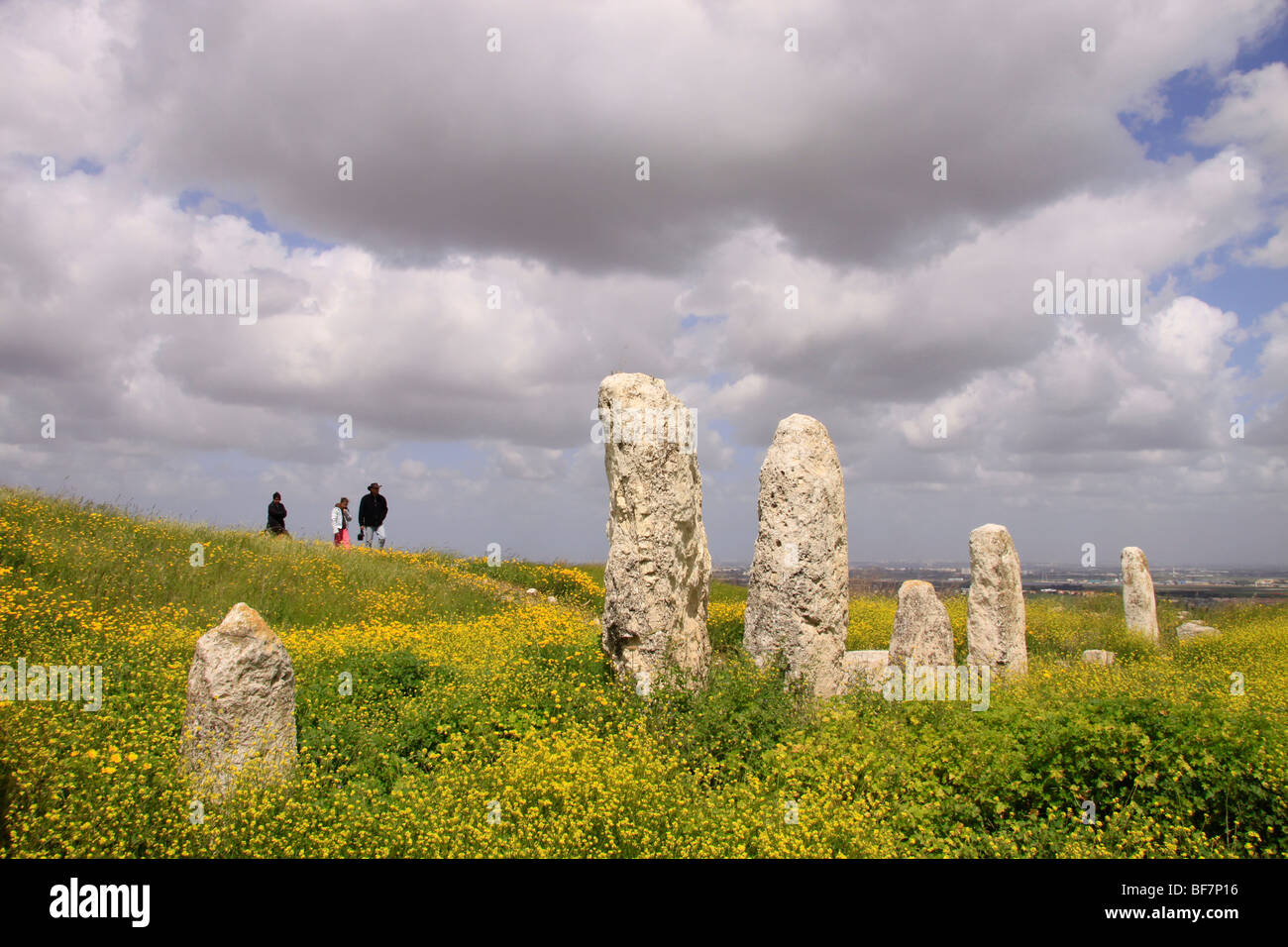Israel, Southern Coastal Plain, the Monolith Temple on Tel Gezer Stock ...