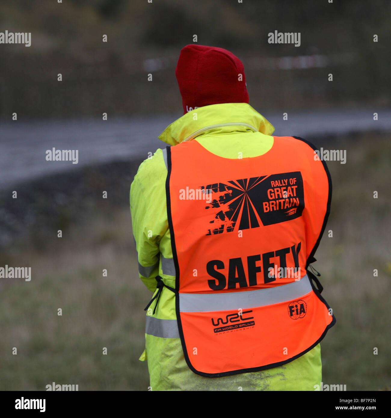 Safety Marshall, WRC GB Rally, Wales, UK Stock Photo - Alamy