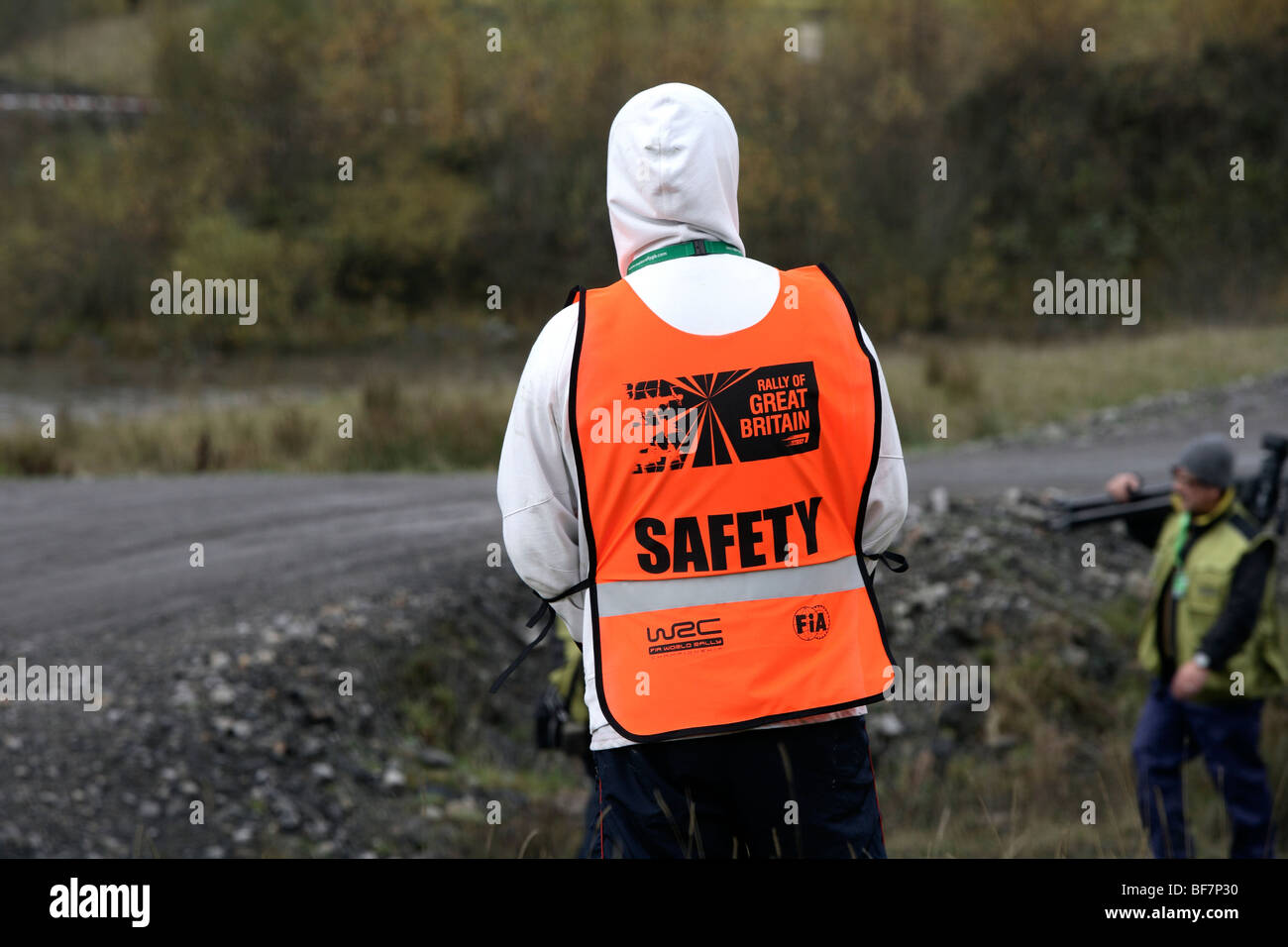 Safety Marshall, WRC GB Rally, Wales, UK Stock Photo - Alamy