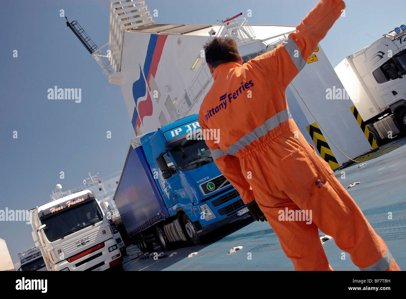 Freight on board the "Mv Cotentin" of the Brittany Ferries company ...