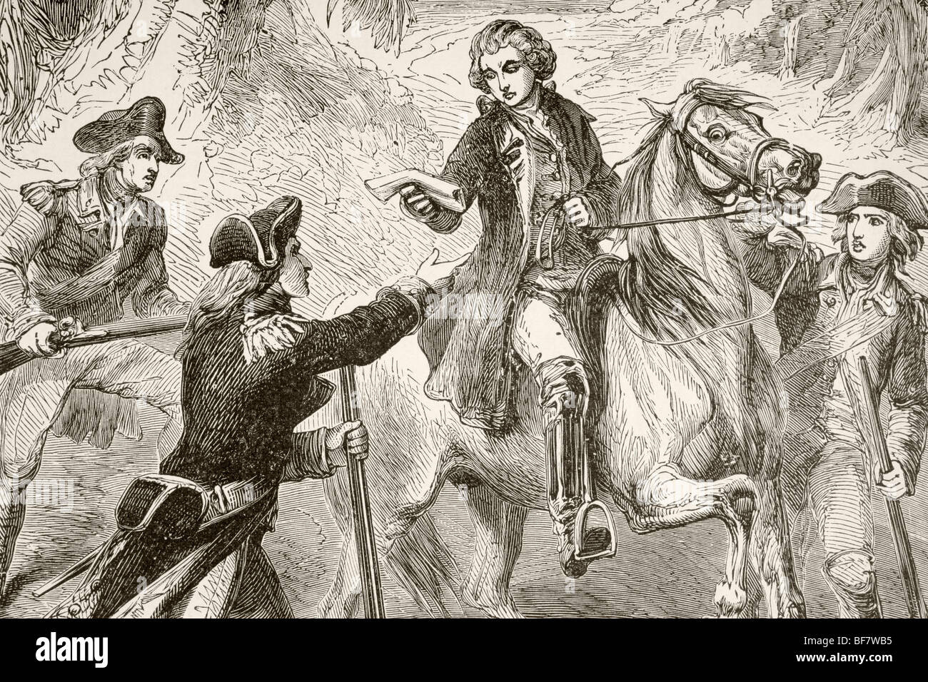 Major John Andre is captured by John Paulding, David Williams, and ...